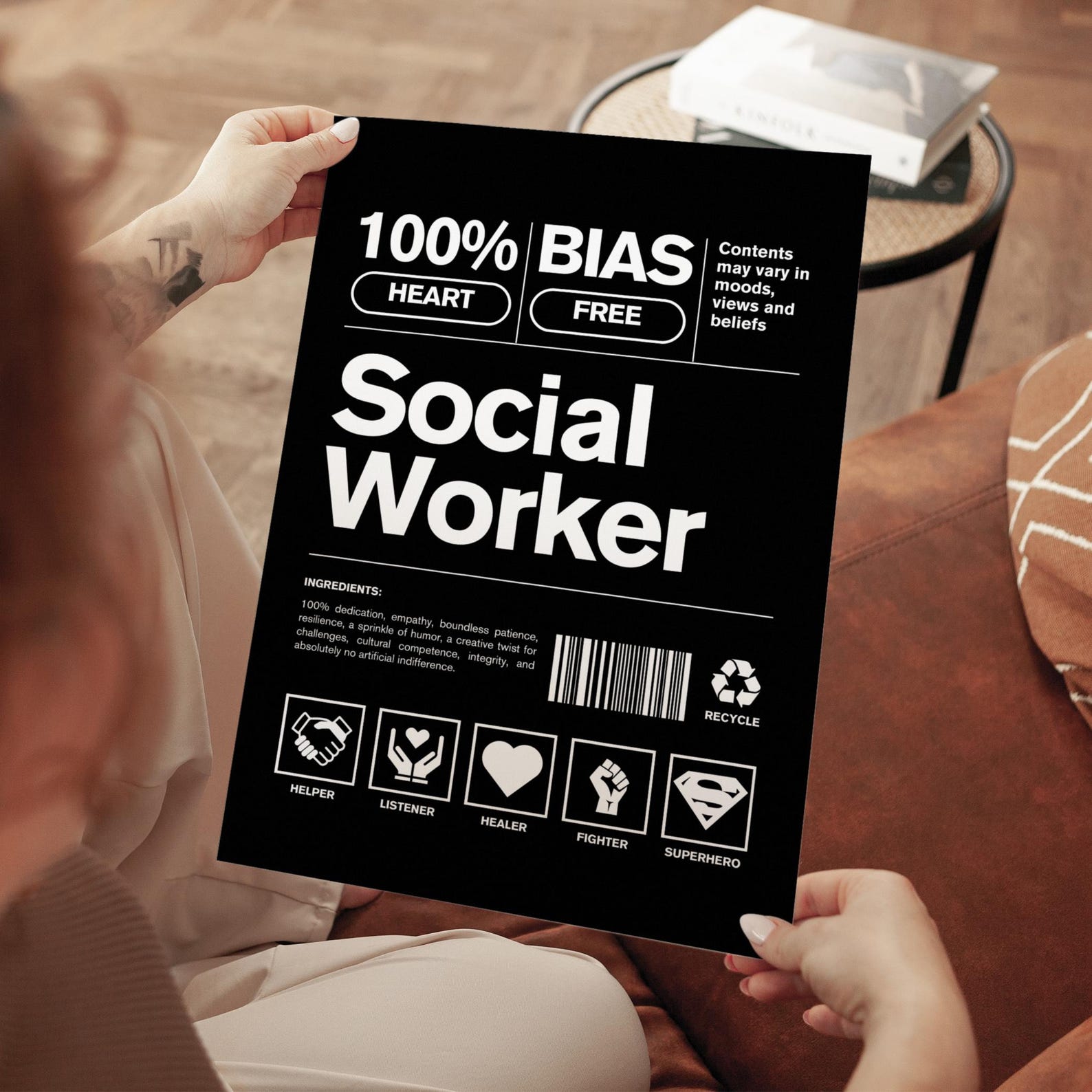 Social Work Poster, Social Worker Gifts, Social Worker Office Decor ...