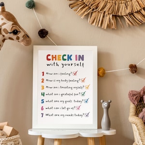 Check in With Yourself Poster, Self Care Printable, Feelings Check in ...