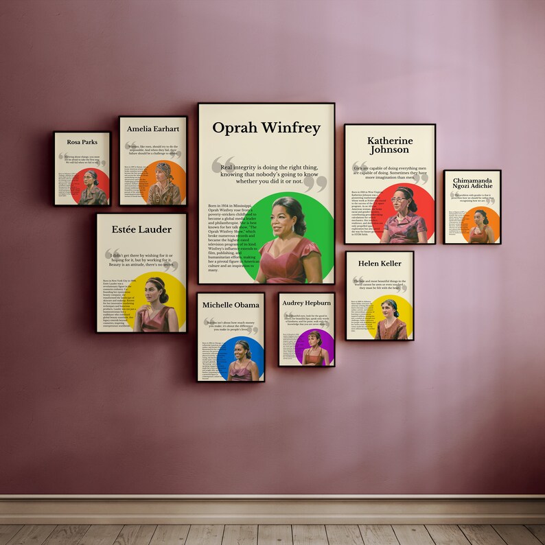 Women's History Month Bulletin Board, Famous Women Art Print, Women ...