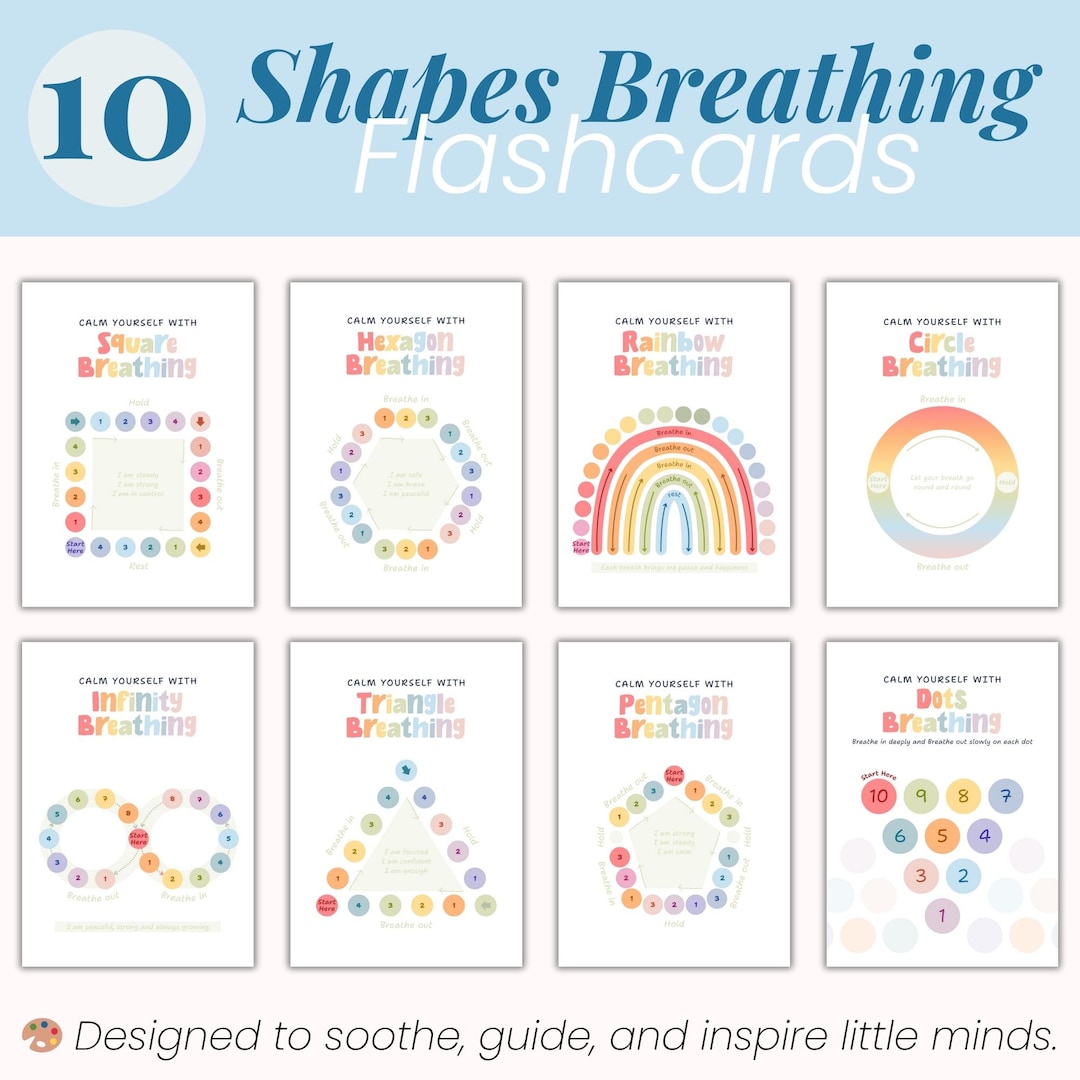Mindful Breathing Flashcards for Kids, Mindfulness Breathing Cards ...