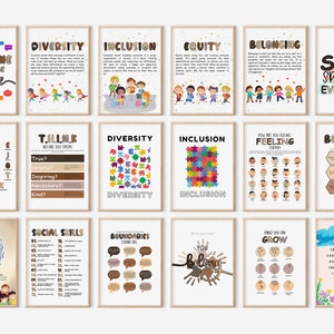 35 Diversity Poster Set, Inclusive Posters, Inclusive Classroom Poster ...