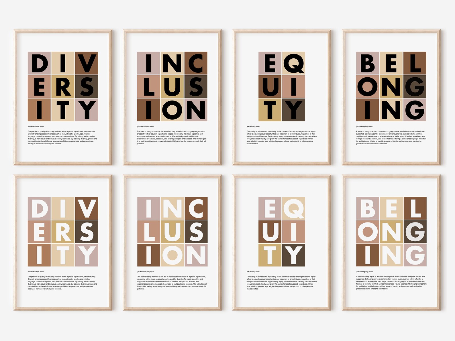 Set of 4 Diversity Definition Poster, DEIB Poster, Diversity, Equity ...