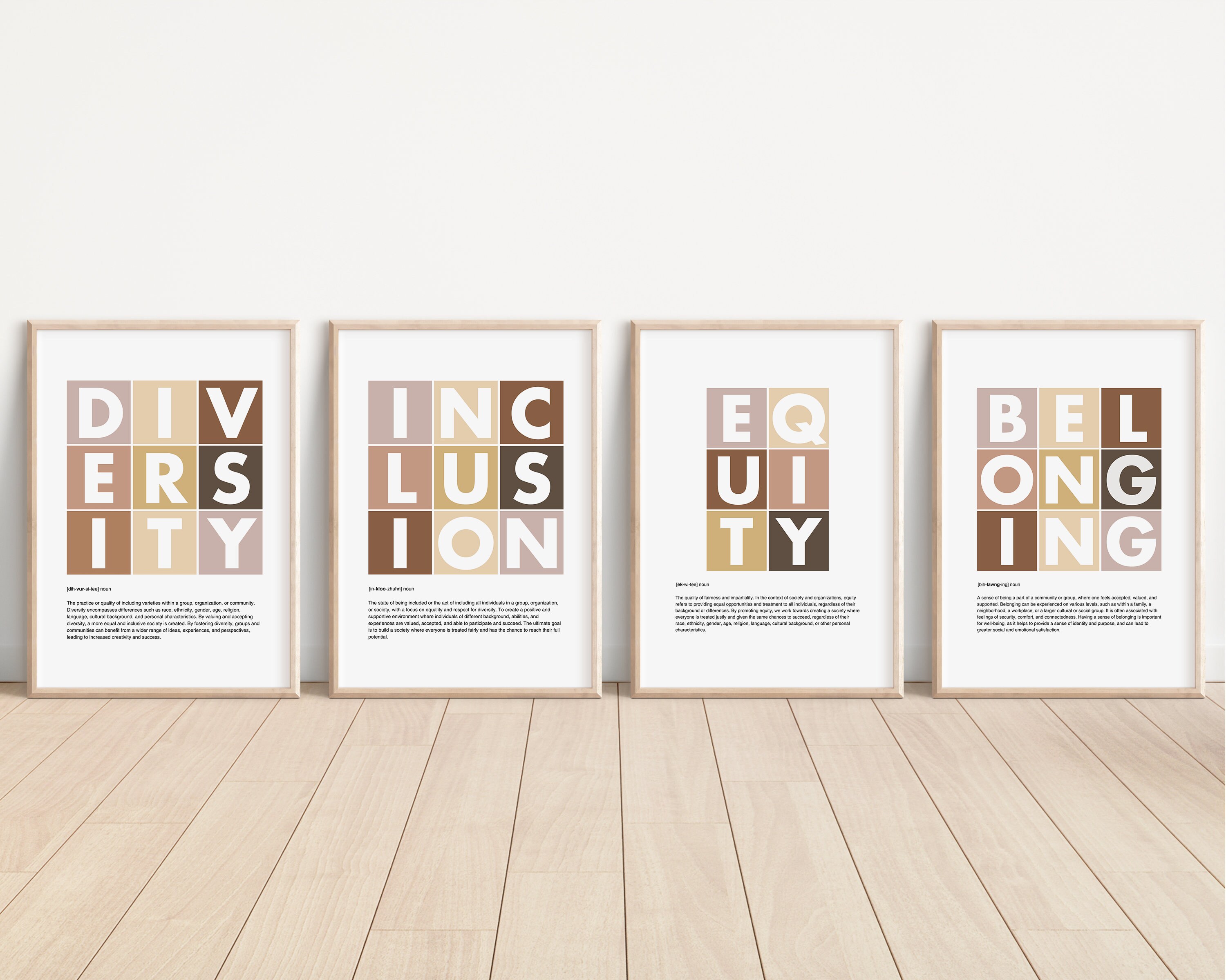 Set of 4 Diversity Definition Poster, DEIB Poster, Diversity, Equity ...