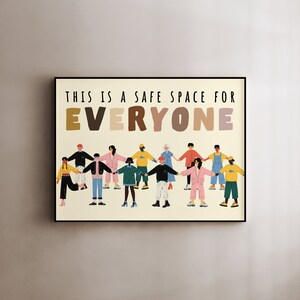 This is A Safe Space, Calming Corner Poster, Equality Print, Safe Space ...