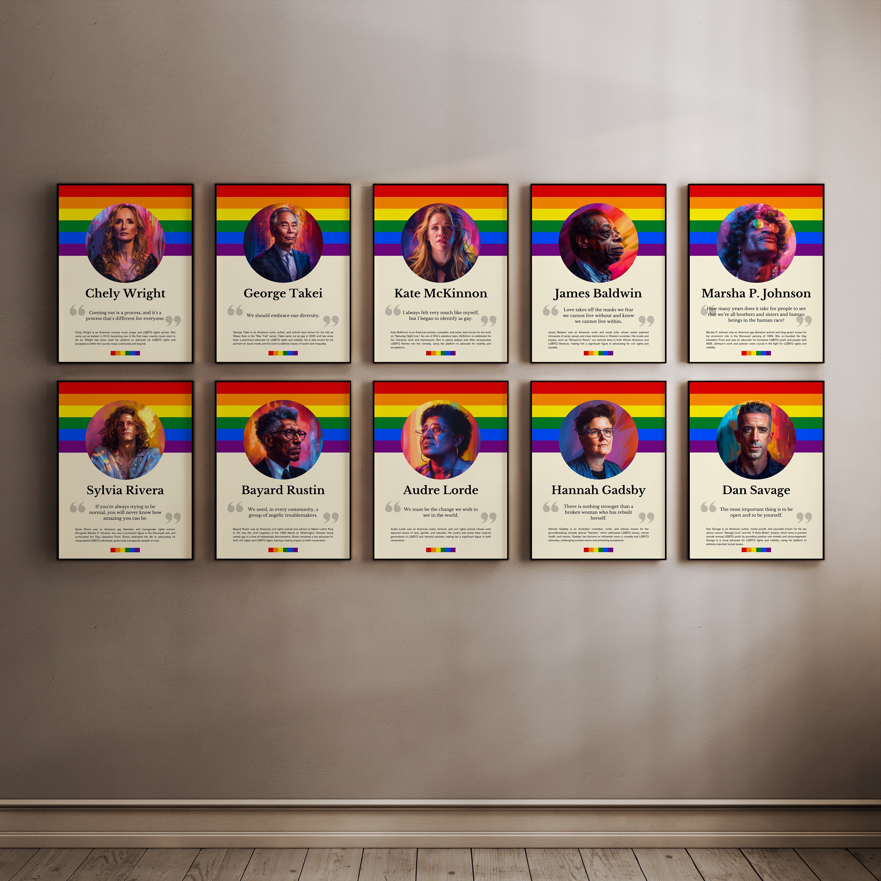 LGBT Bulletin Board Posters, Pride Month, 40 Pride Celebrity Icons, Gay ...