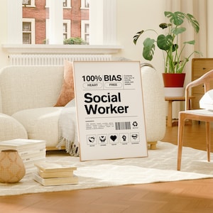 Social Worker Label Poster, Social Worker Gifts, Social Worker Office ...