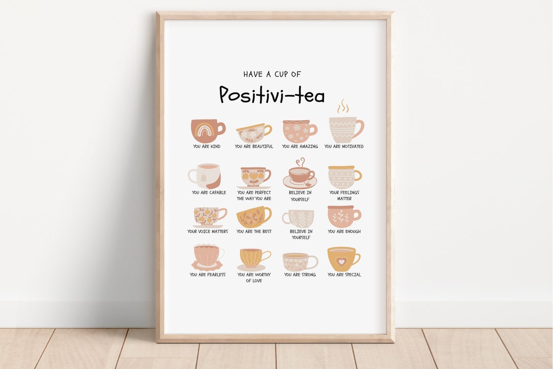 Positivitea, Positive Affirmations Poster, Affirmations Poster for ...