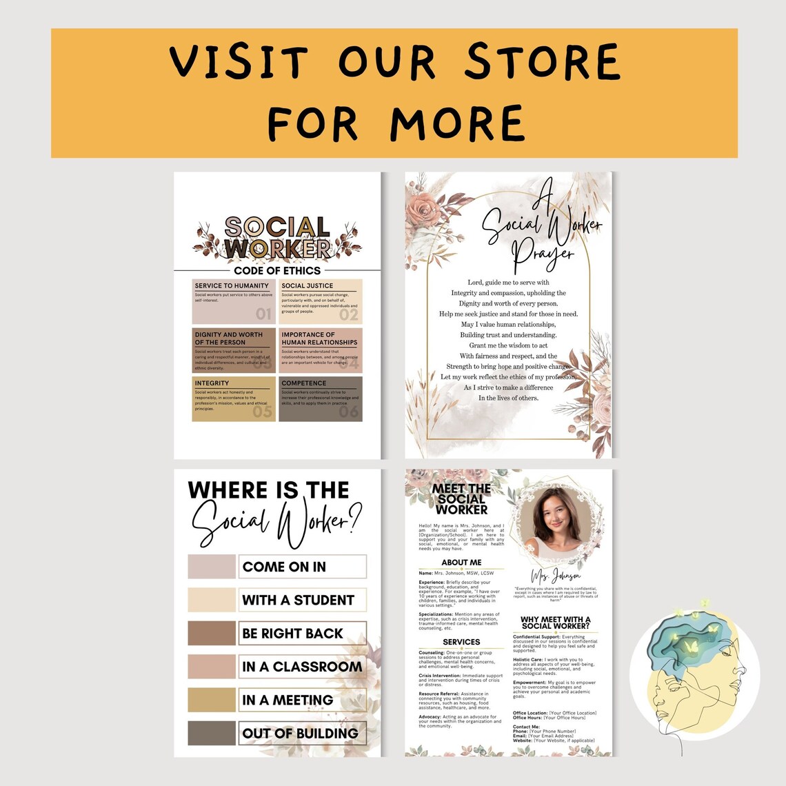 Meet the Social Worker, Social Worker Sign, Social Worker Office Decor ...