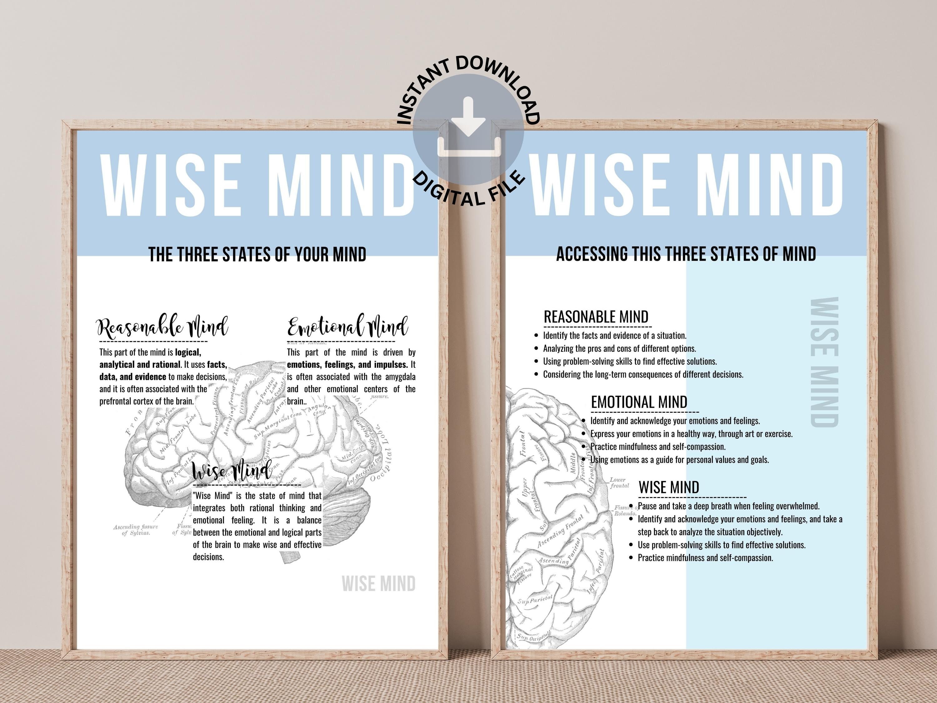 Wise Mind DBT Poster Mindfulness DBT Skill Poster Mental - Etsy