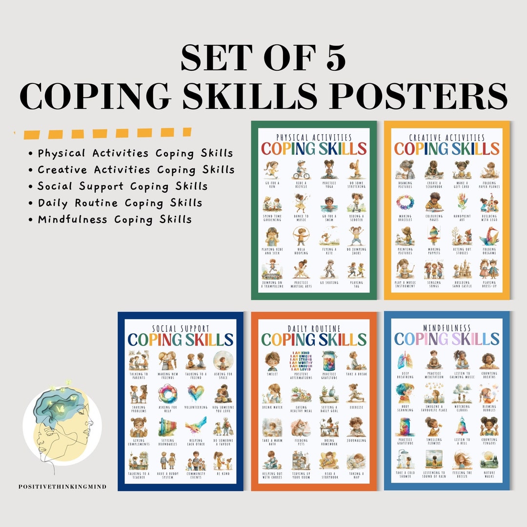 Coping Skills Poster Emotional Regulation for Kids Adults Calming Down ...