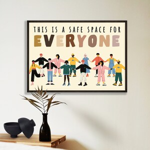 This is A Safe Space, Calming Corner Poster, Equality Print, Safe Space ...