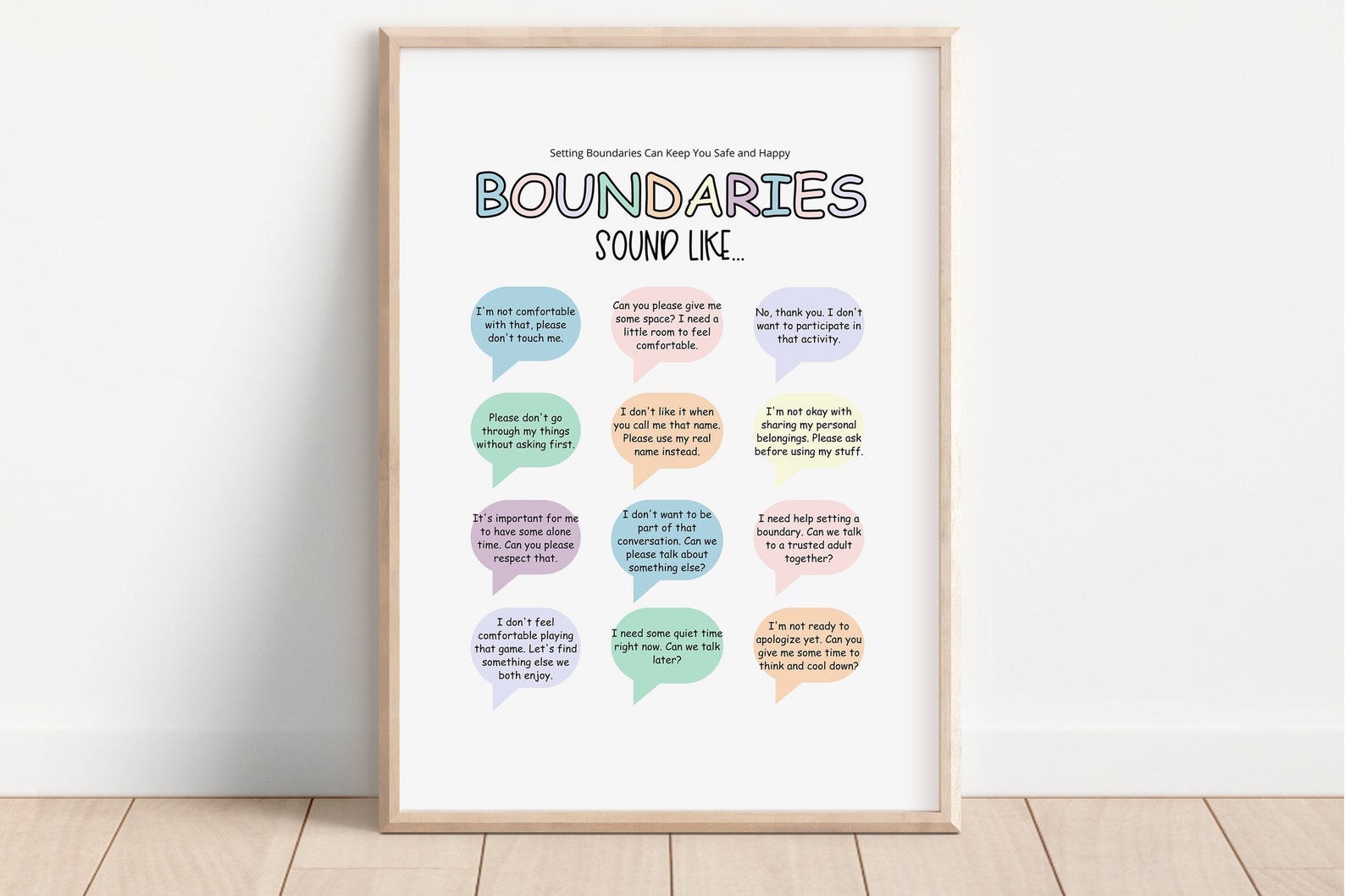 Boundaries for Kids, Boundaries Sound Like Poster, Boundary Setting ...