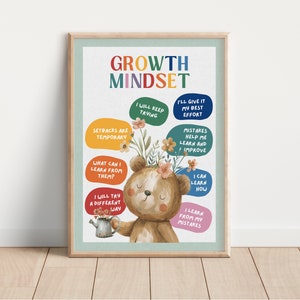 Growth Mindset Print, Calming Corner Poster, Mental Health Poster ...