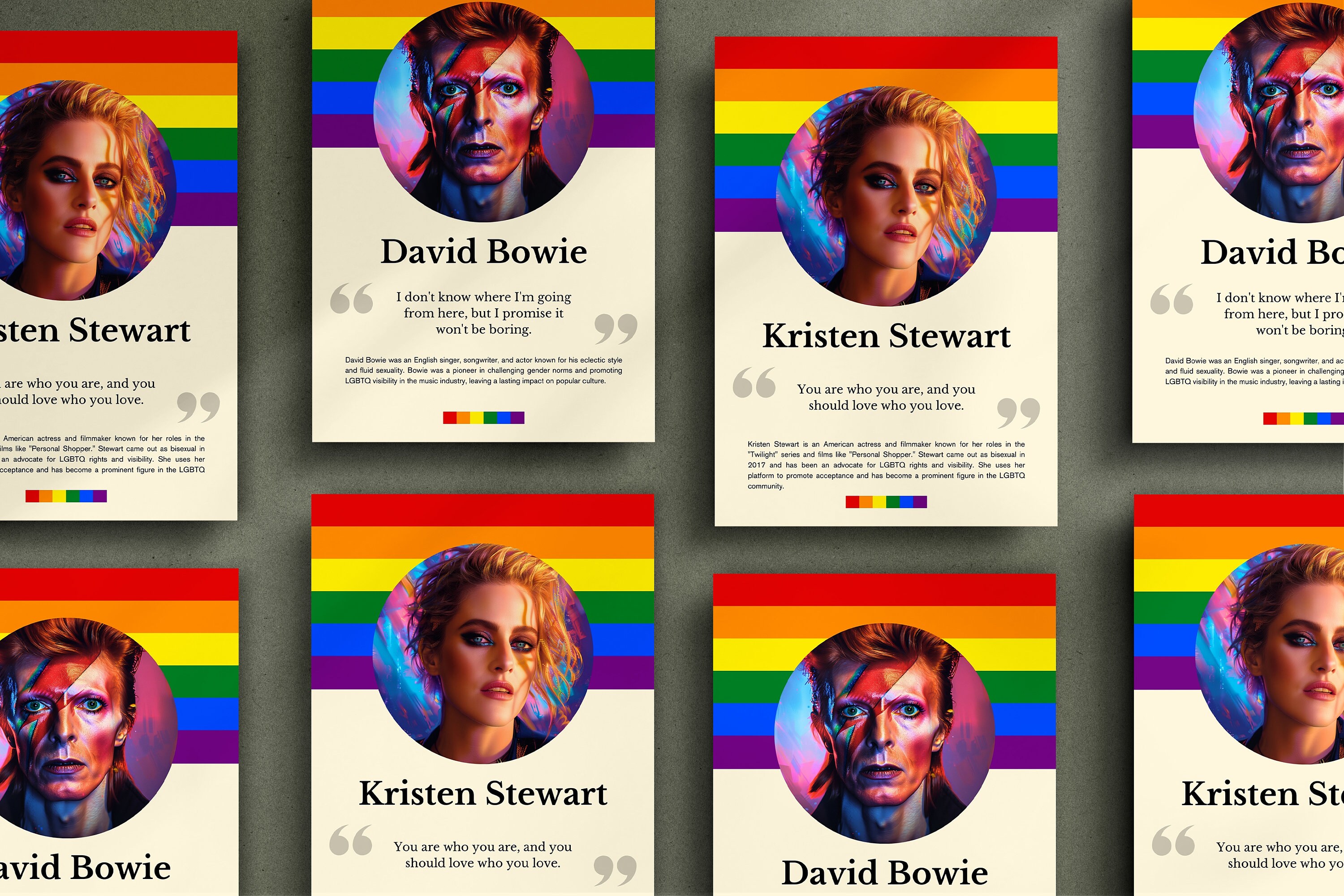 LGBT Bulletin Board Posters, Pride Month, 40 Pride Celebrity Icons, Gay ...