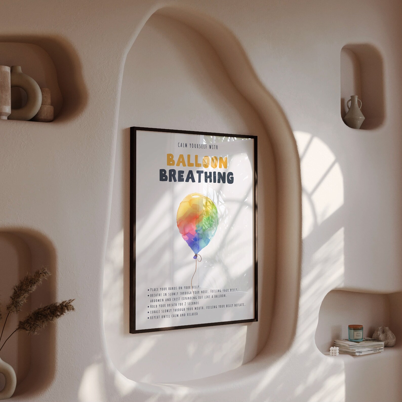 Mindful Breathing Poster, Coping Skill Poster, Breathing Technique ...
