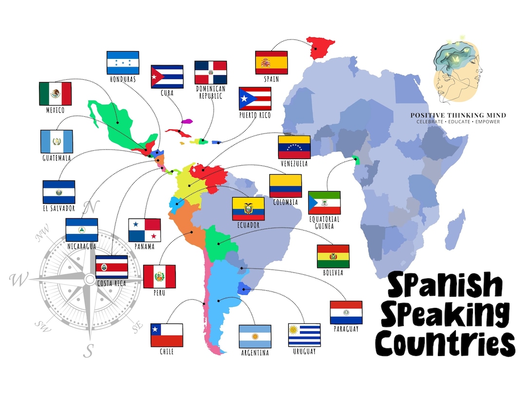 Spanish Speaking Countries Map, Hispanic Countries, Hispanic Heritage ...