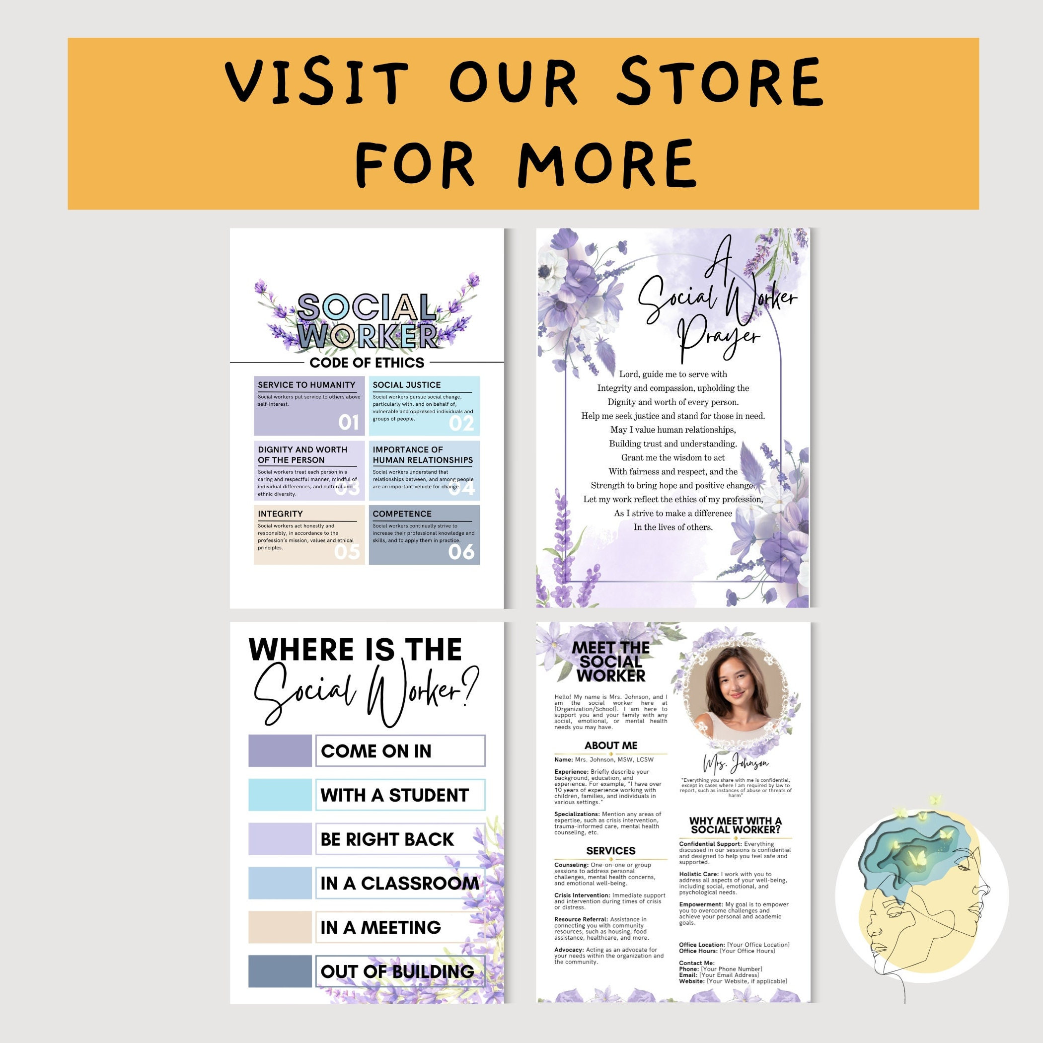 Meet the Social Worker, Social Worker Sign, Social Worker Office Decor ...