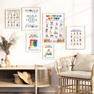 30 Coping Skills Poster, Breathing Technique, Calming Down Strategies ...