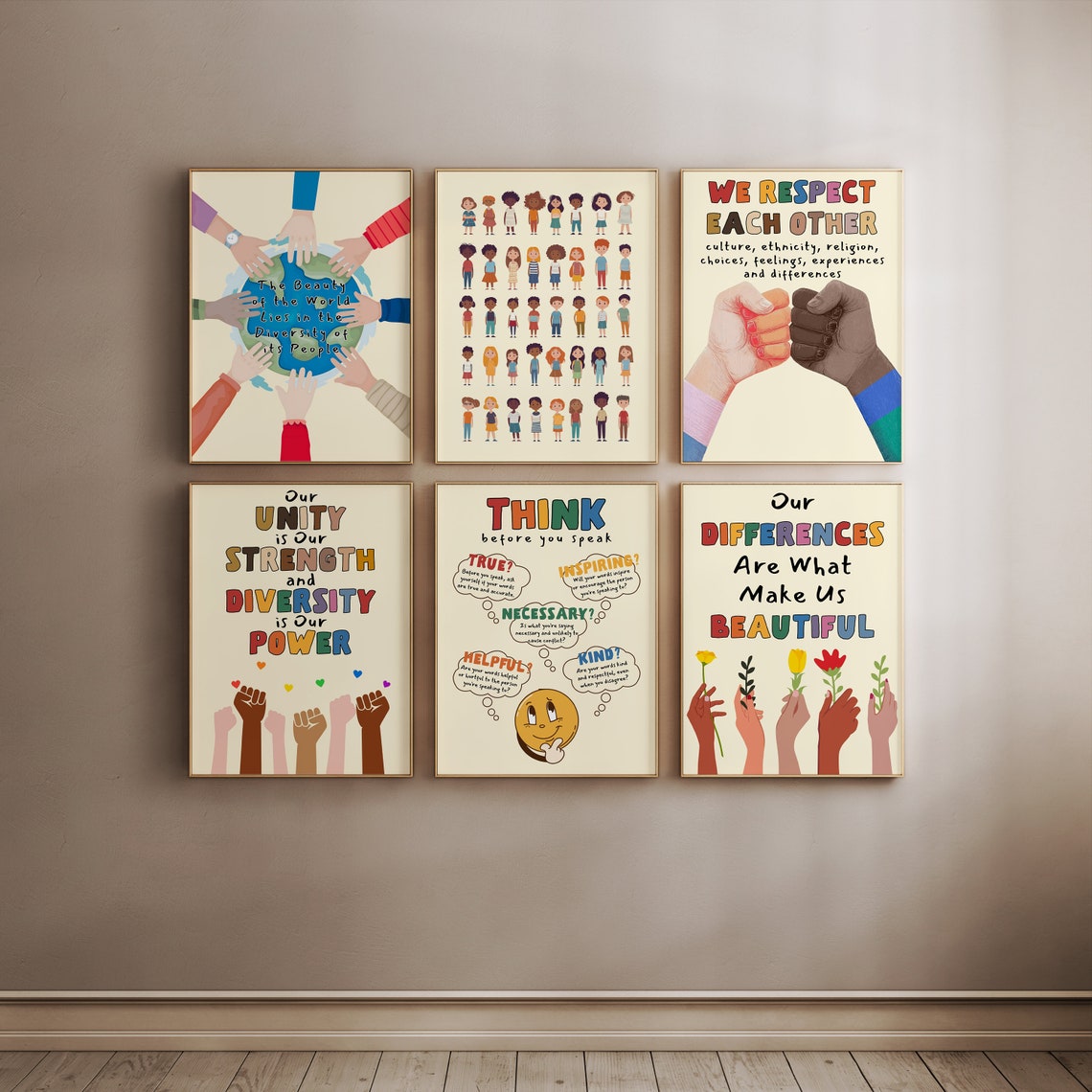 Set of 24 Multicultural Poster, Diversity Print, Inclusion Wall Art ...