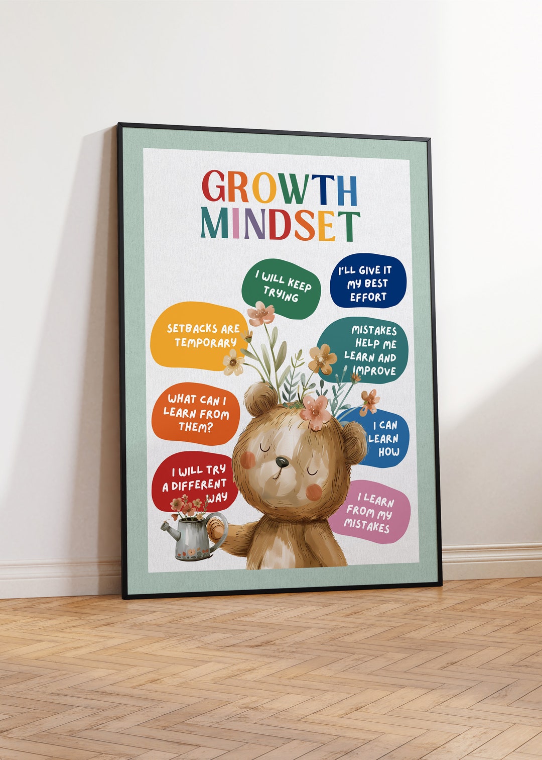 Growth Mindset Print, Calming Corner Poster, Mental Health Poster ...