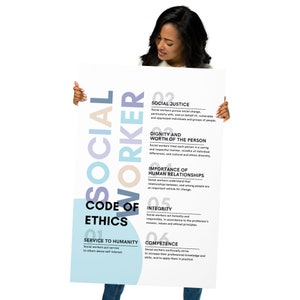 Social Worker Sign, Social Work Poster, Social Worker Code of Ethics ...