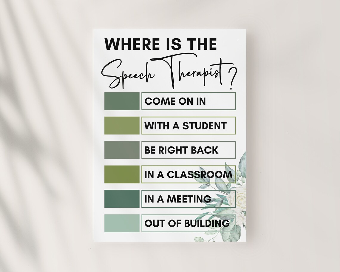 Where is the Speech Therapist Door Sign, Speech Therapist Door Sign ...