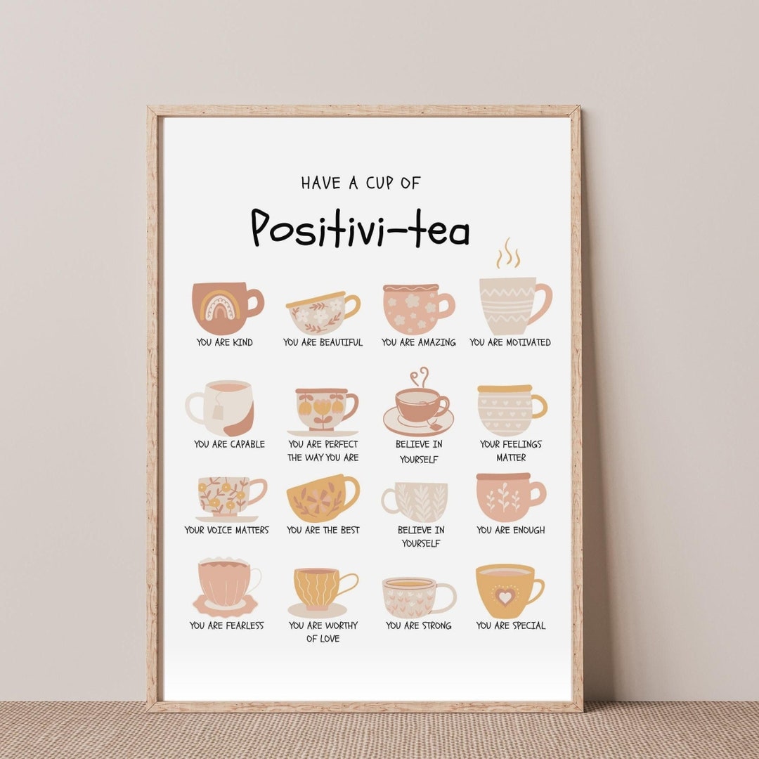Positivitea Positive Affirmations Poster Affirmations Poster - Etsy UK