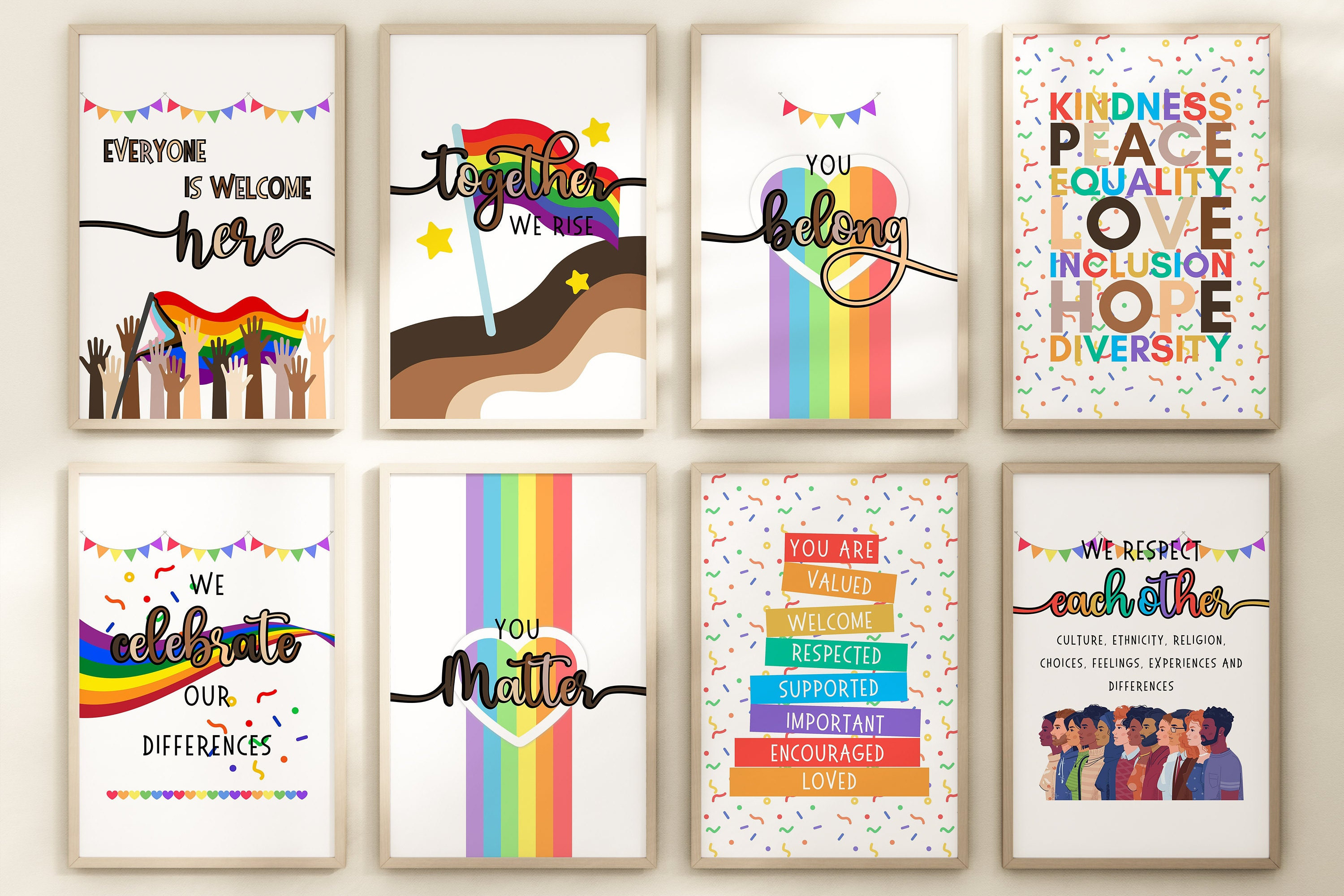 18 Diversity Poster, Diversity and Inclusion, LGBTQ Prints, You Matter ...