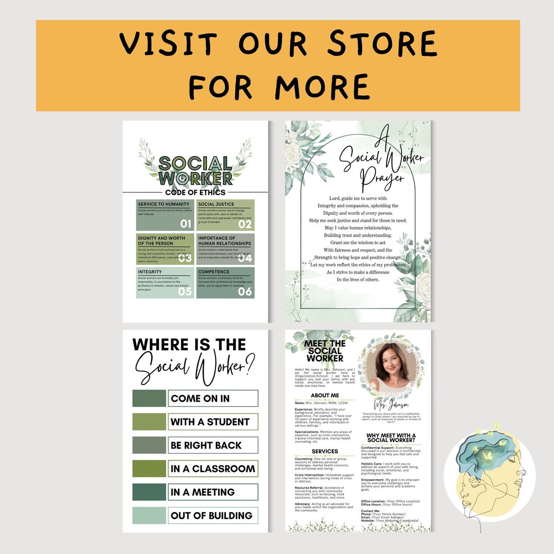 Meet the Social Worker, Social Worker Sign, Social Worker Office Decor ...