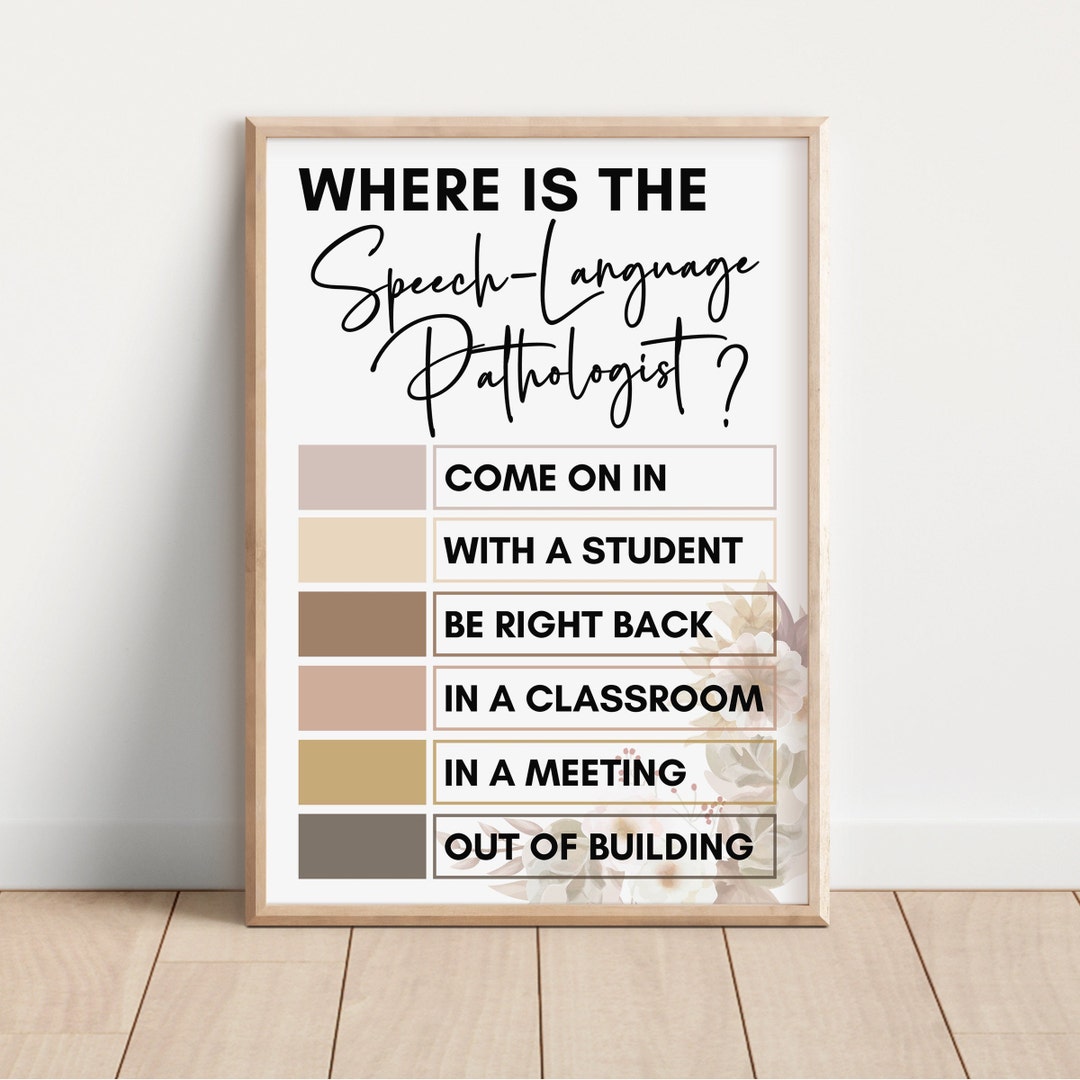 Where is the SLP Door Sign, Speech Language Pathologist Door Sign, SLP ...