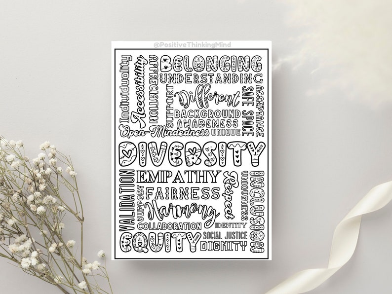 Inclusive & Affirmative Kids Coloring Pages 15 Digital Printable Sheets ...