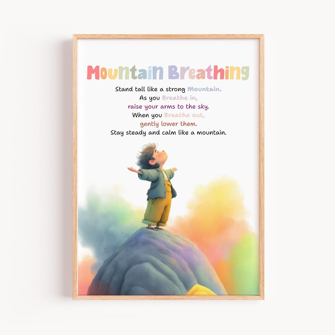 Mindful Breathing Poster, Breathing Exercises, Breathing Technique ...