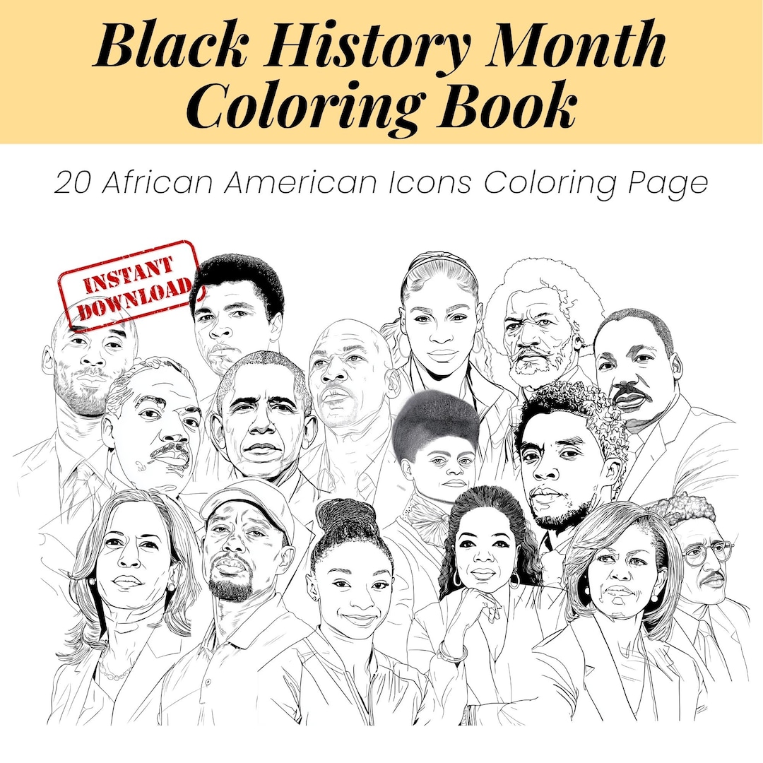 Black History Coloring Book, African American Coloring Pages, Classroom ...
