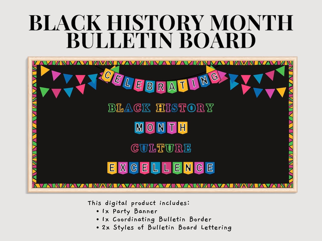 Black History Month Banner Printable, Black History Bulletin Board ...