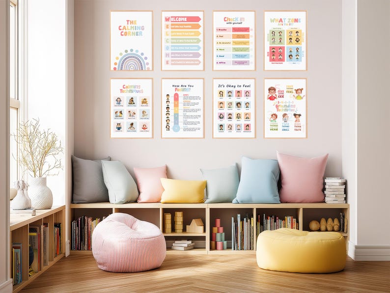 Calm Corner Bundle, Calming Corner for Kids, Educational Wall Art ...
