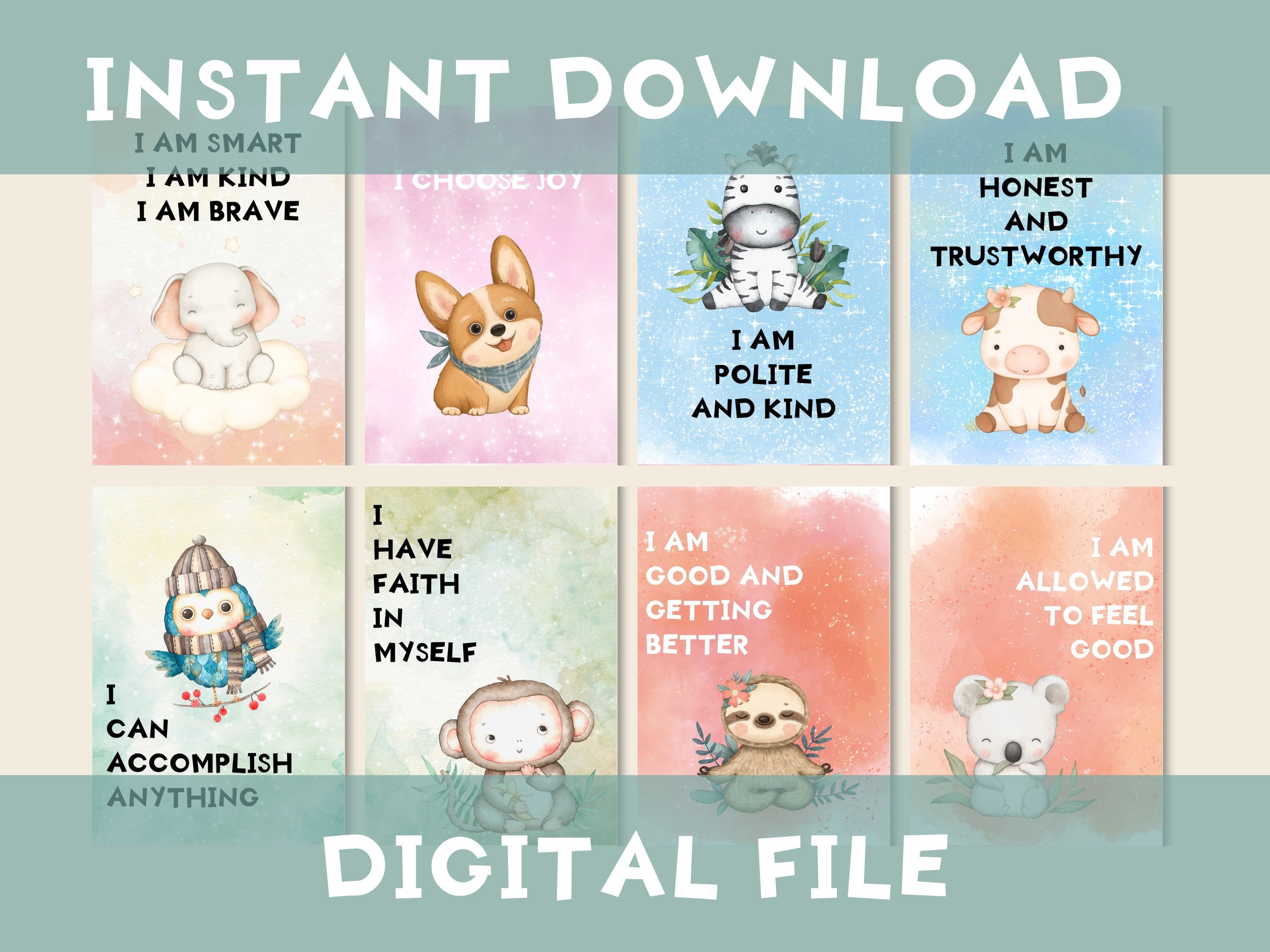 40 Affirmation Cards for Kids, Encouragement Cards, Positive ...