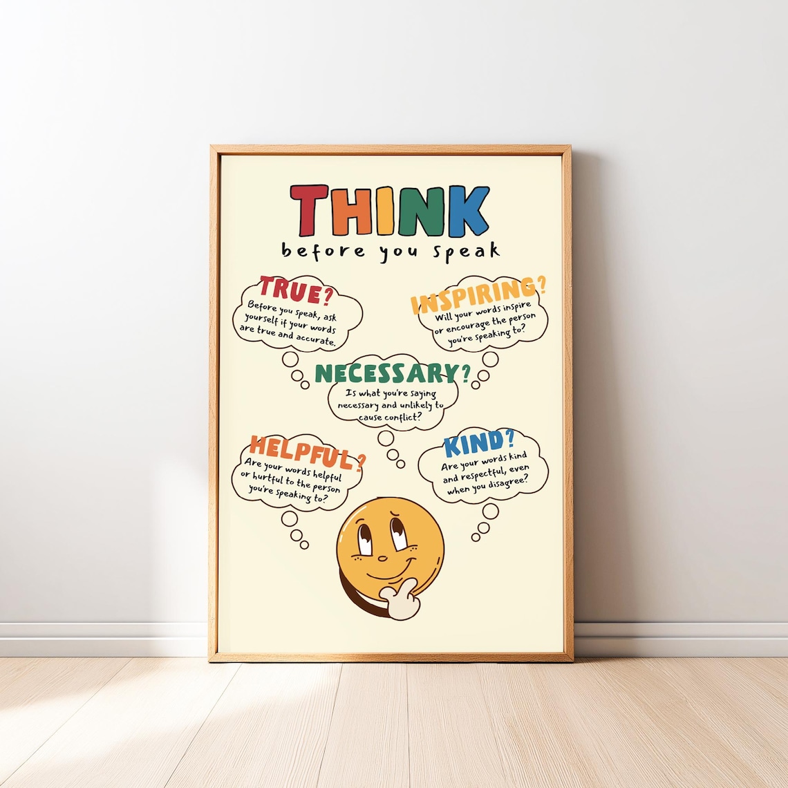 THINK Before You Speak Sign, Classroom Decor Poster, Think Acronym ...