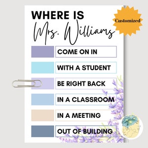 Personalized School Counselor Door Sign, Where is the Social Worker ...