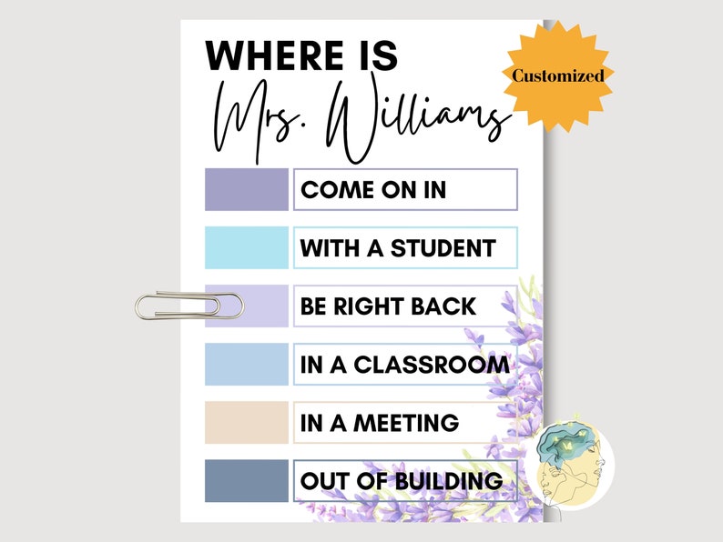 Personalized School Counselor Door Sign, Where is the Social Worker ...