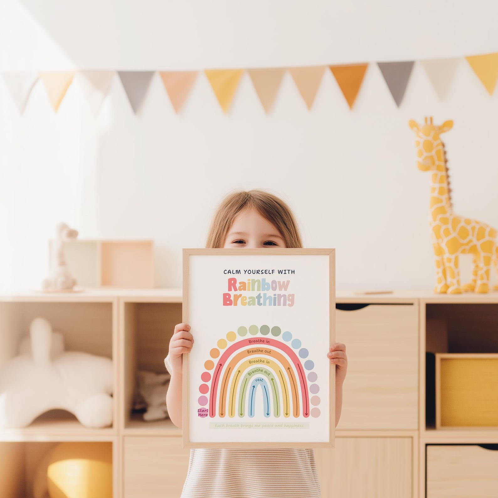 Mindful Breathing Poster, Breathing Exercise, Breathing Technique ...