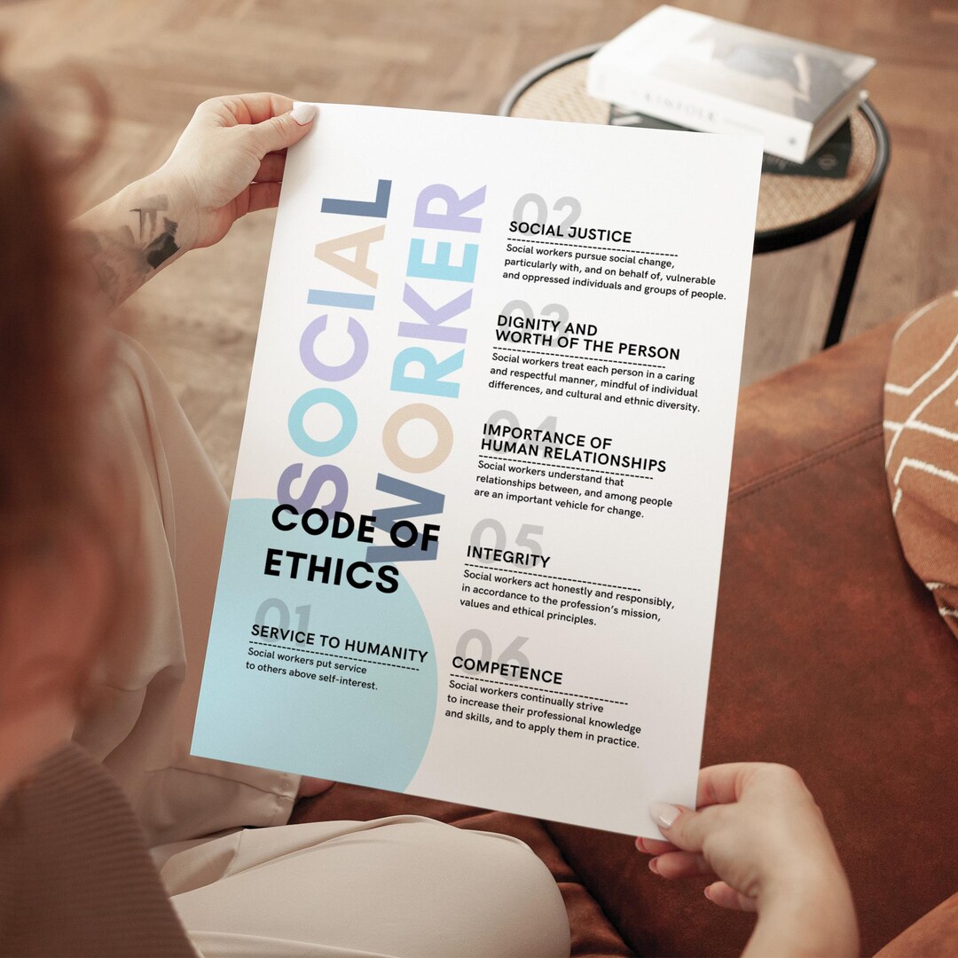 Social Worker Sign, Social Work Poster, Social Worker Code of Ethics ...