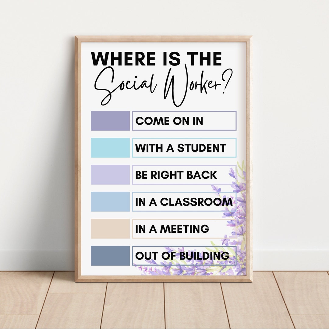 Social Worker Door Sign, Social Worker Office Decor, Where is the ...