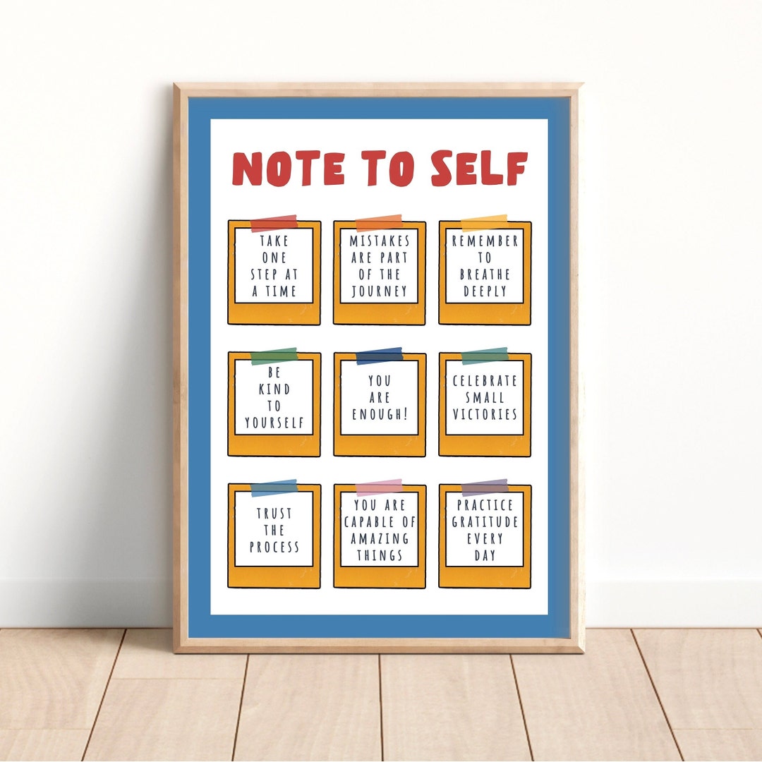 Note to Self Poster, Growth Mindset Poster, Positive Self Talk Poster ...