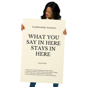 What You Say in Here Stays in Here Sign, Confidentiality Poster, School ...