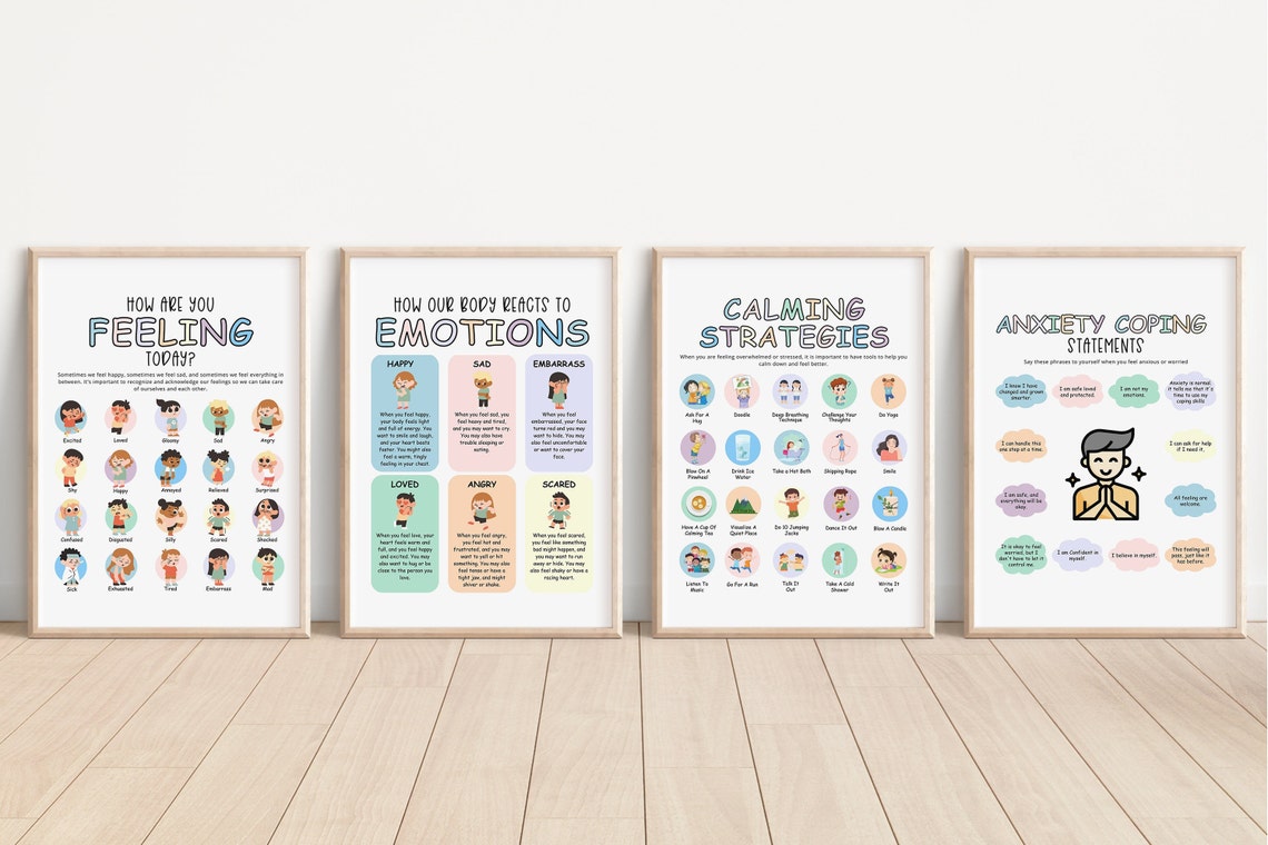 Calm Corner Bundle, Coping Skills Poster for Kids, Emotion Poster ...