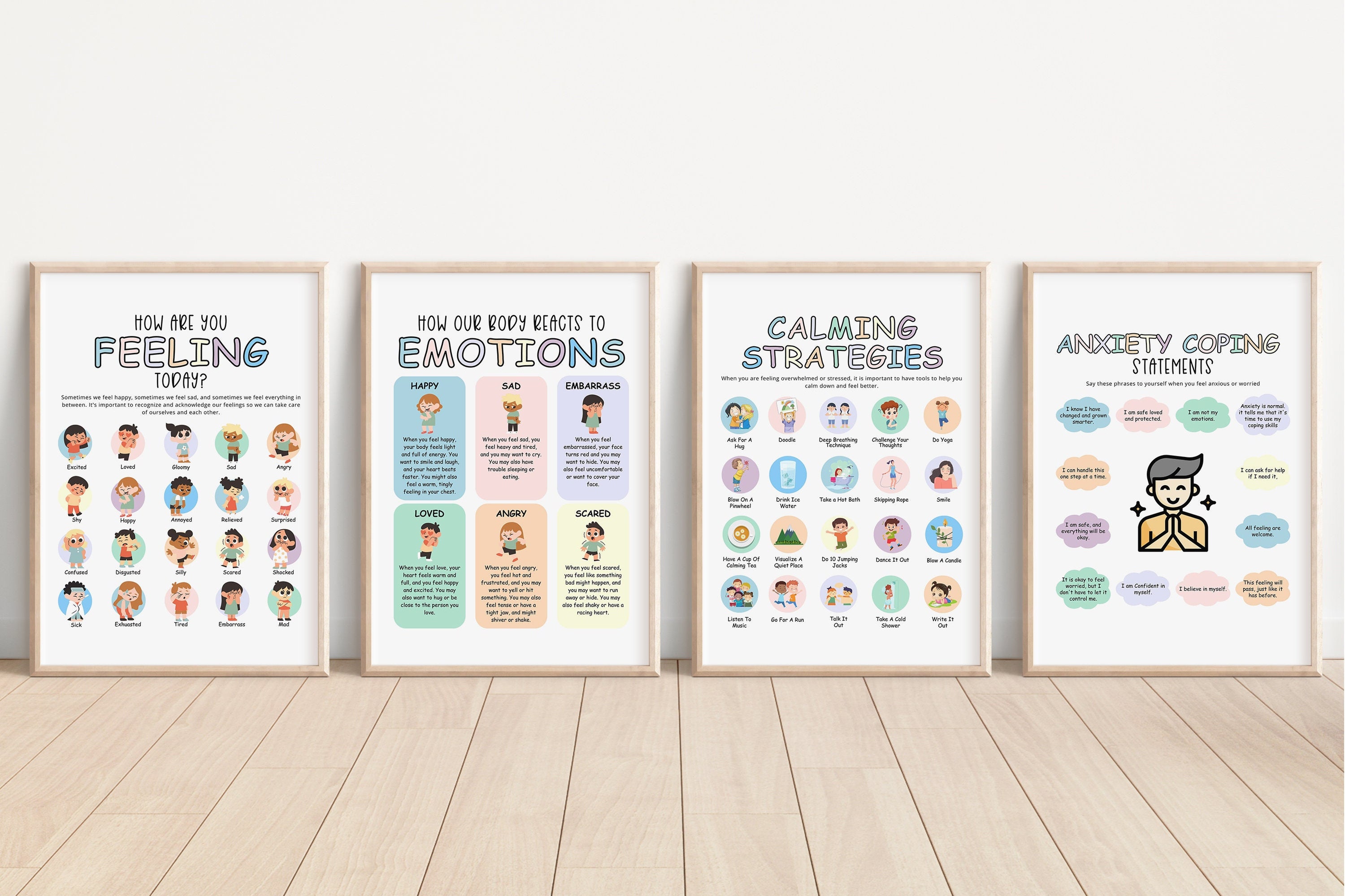 Calm Corner Bundle, Coping Skills Poster for Kids, Emotion Poster ...