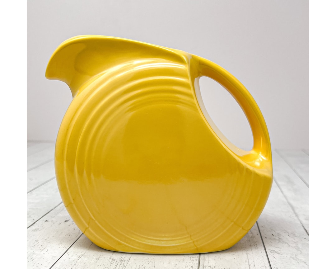 Vintage Yellow Fiestaware Disc Juice Pitcher Genuine 1940s Fiesta ...