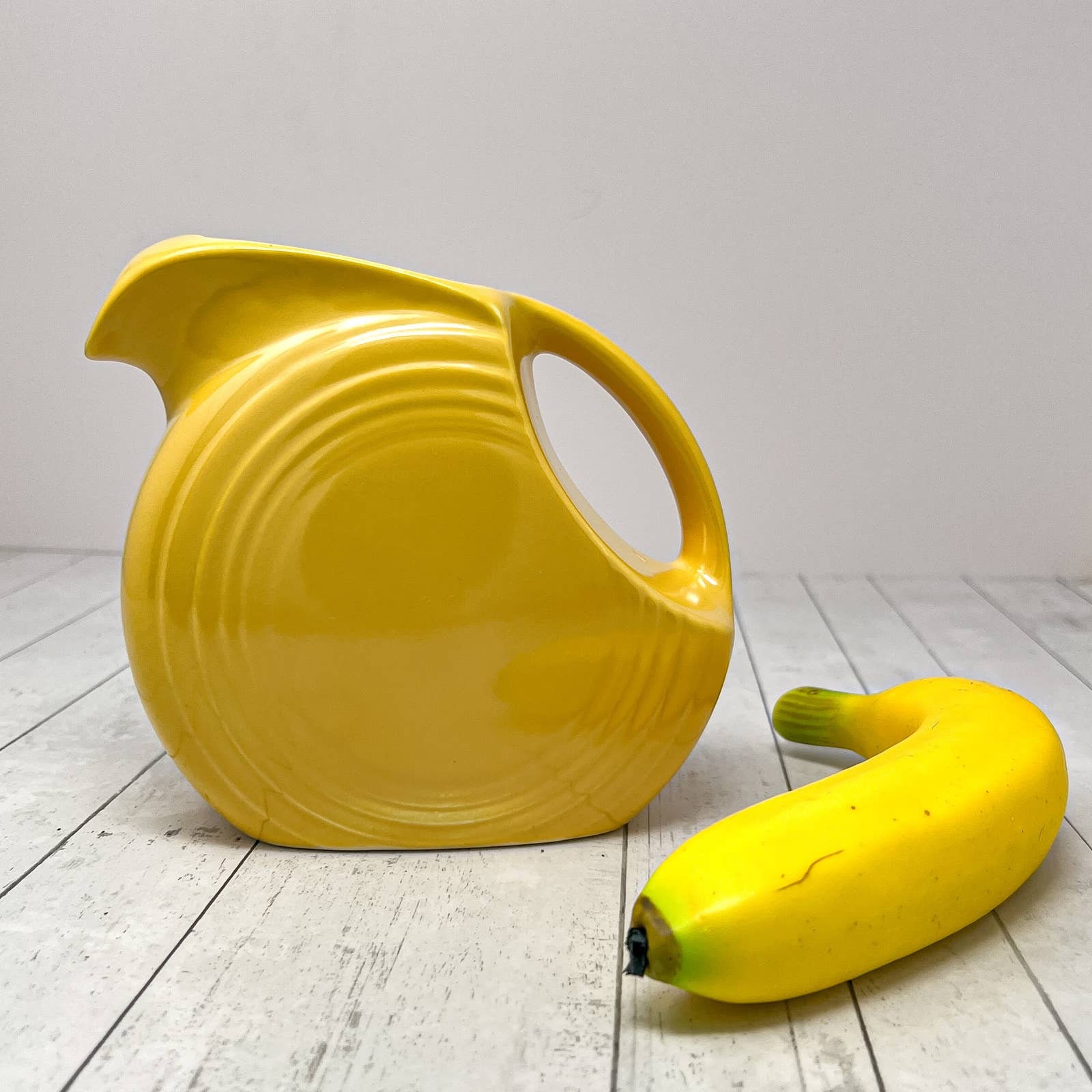 Vintage Yellow Fiestaware Disc Juice Pitcher Genuine 1940s Fiesta ...