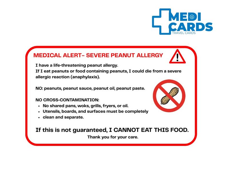 Peanut Allergy Translation Cards: the Stans - Etsy