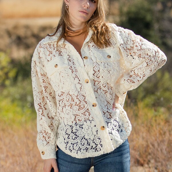 Ivory Lace Blouse - Etsy
